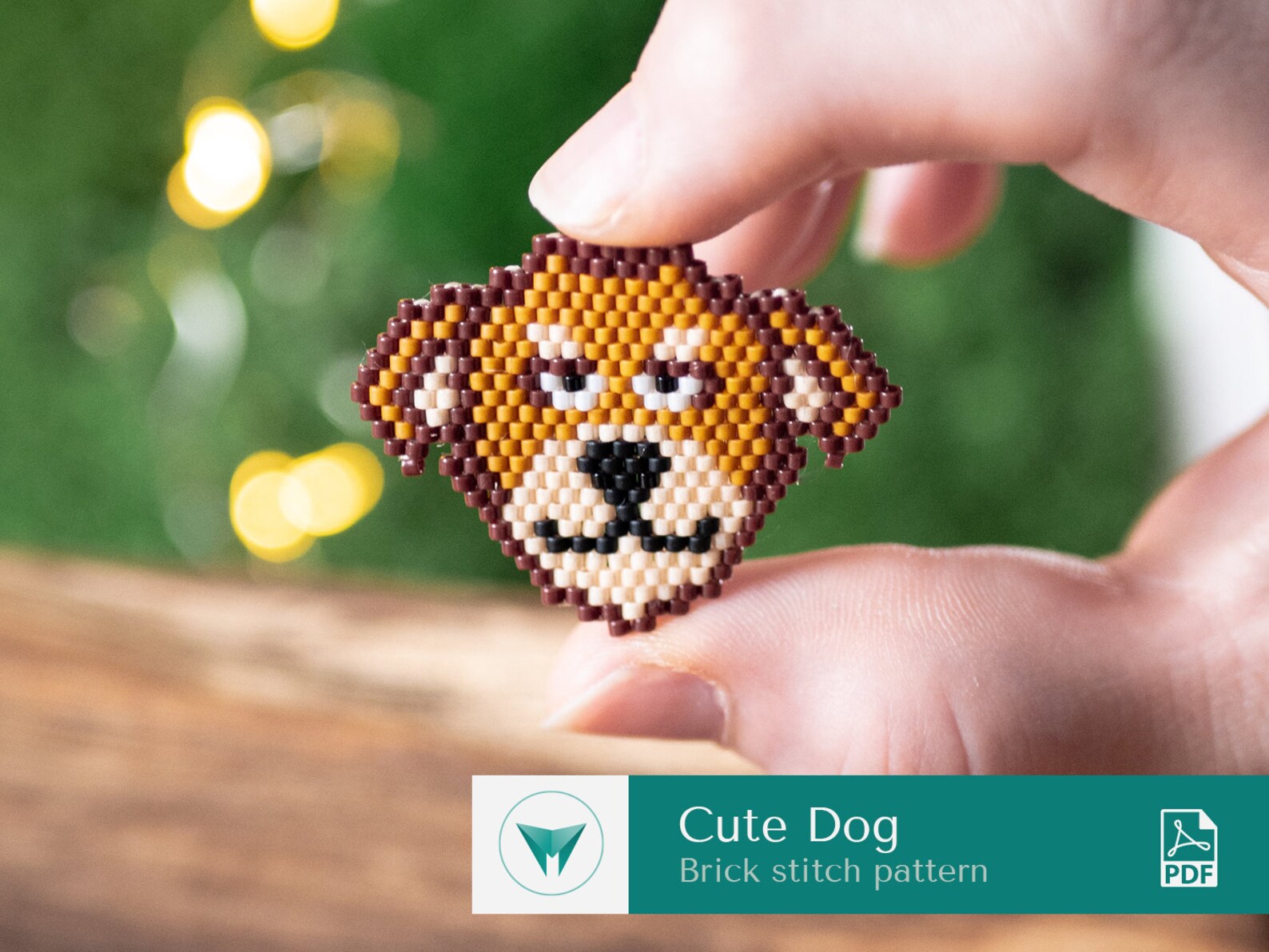 Cute Dog, Brick Stitch Pattern, Pdf Pattern, Brick Stitch Animals, Bead ...