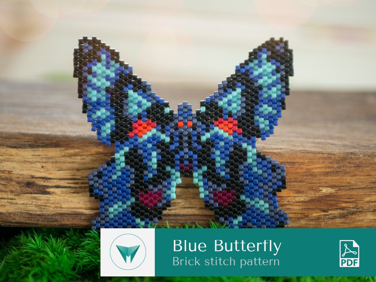 Butterfly Blue, Brick Stitch Pattern, Pdf Pattern, Real Buttefly, Brick ...
