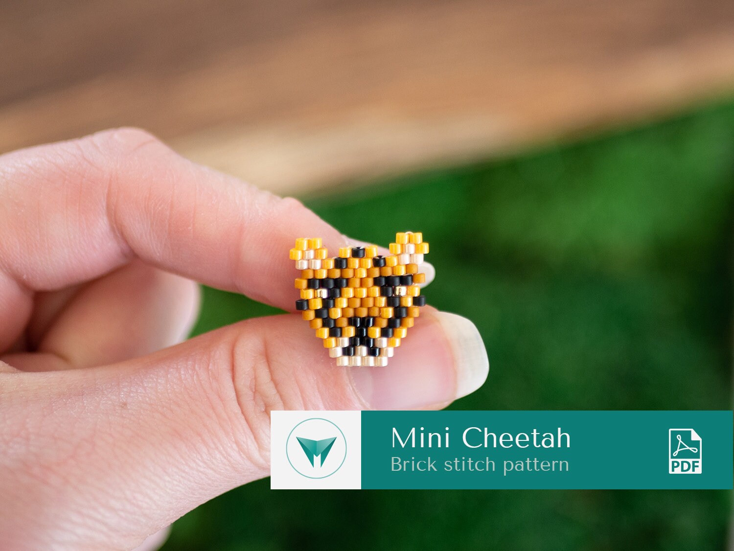Mini Cheetah, Brick Stitch Pattern, Pdf Pattern, Bead Charms, Brick ...