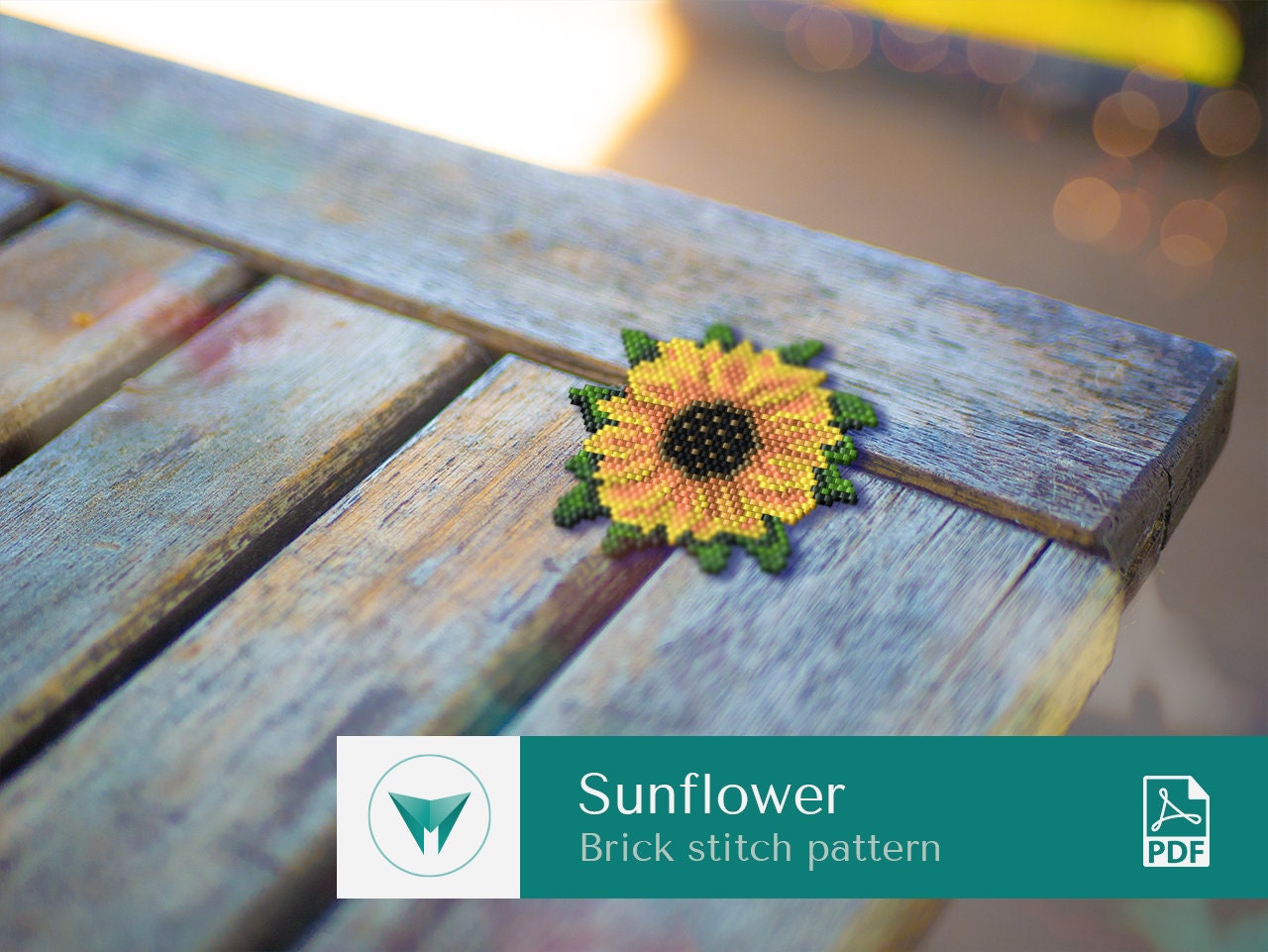 Sunflower, Brick Stitch Pattern, Pdf Pattern, Brick Stitch Flower, Bead ...