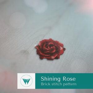 Shining Rose, Brick Stitch Pattern, Pdf Pattern, Brick Stitch Flower ...