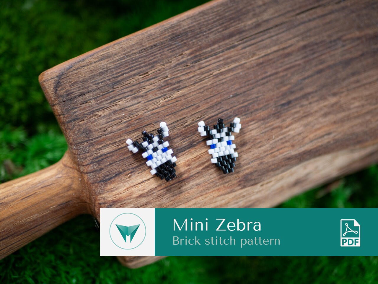 Mini Zebra, Brick Stitch Pattern, Pdf Pattern, Bead Charms, Brick ...