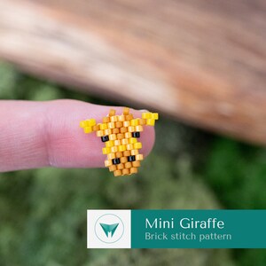 Mini Giraffe, Bead Charms, Brick Stitch Pattern, Pdf Pattern, Brick ...