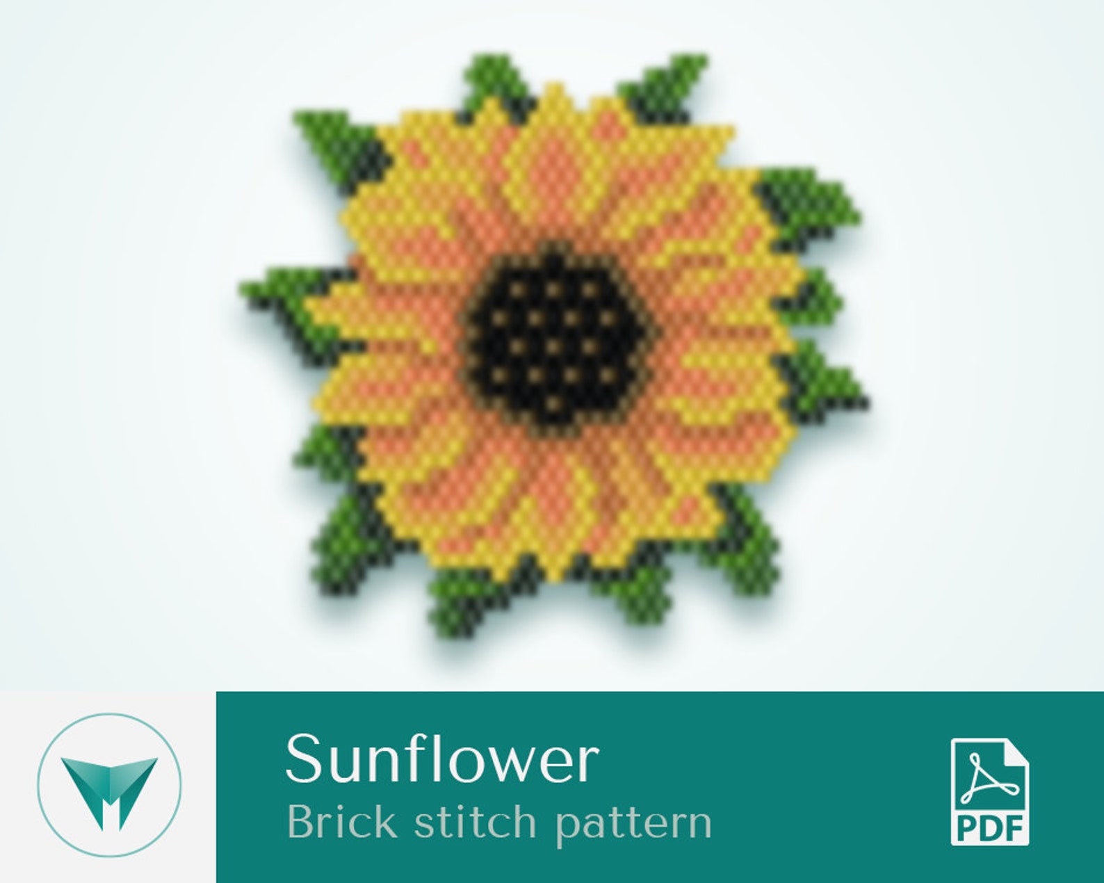 Sunflower, Brick Stitch Pattern, Pdf Pattern, Brick Stitch Flower, Bead ...
