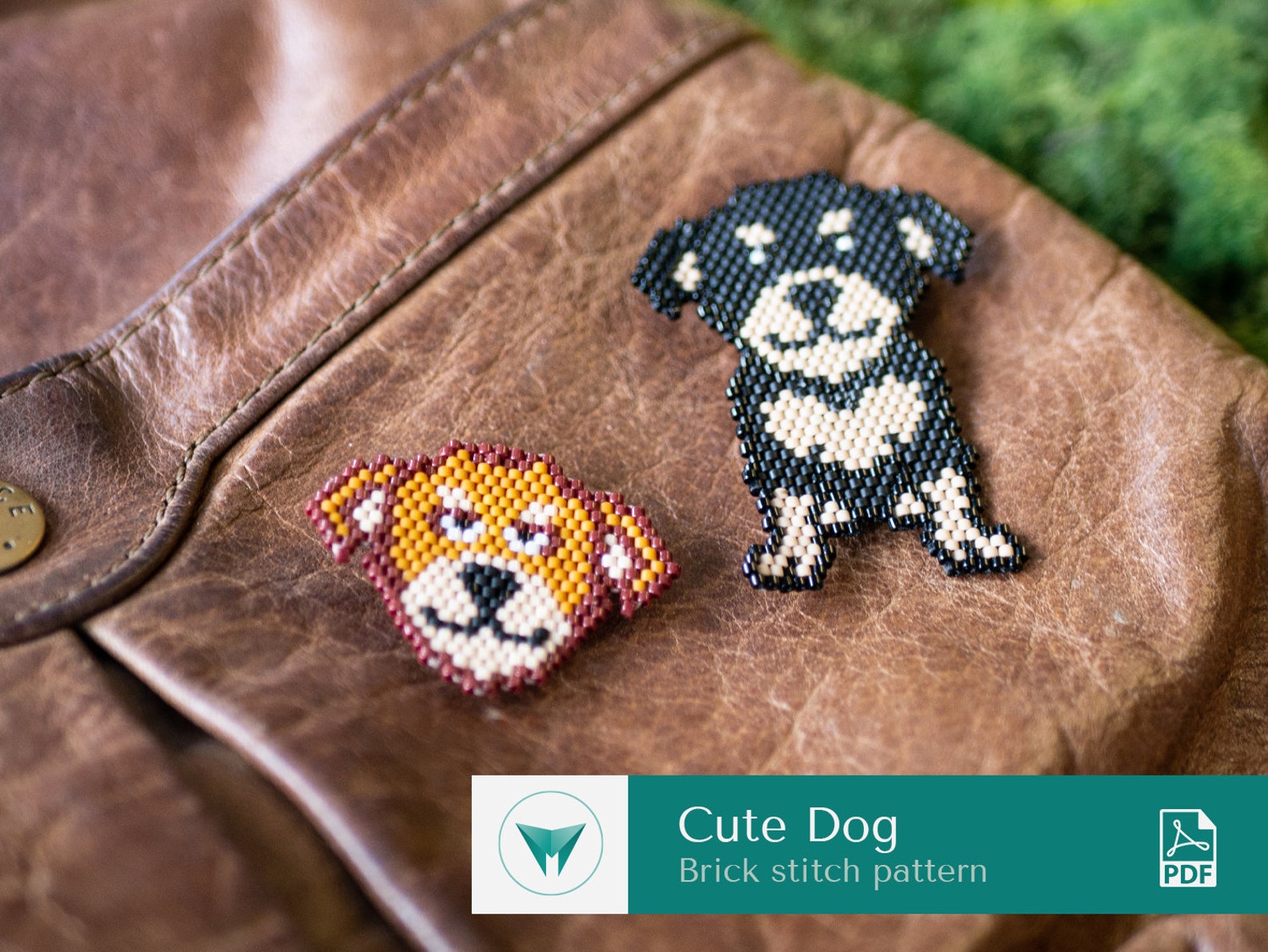 Cute Dog, Brick Stitch Pattern, Pdf Pattern, Brick Stitch Animals, Bead ...