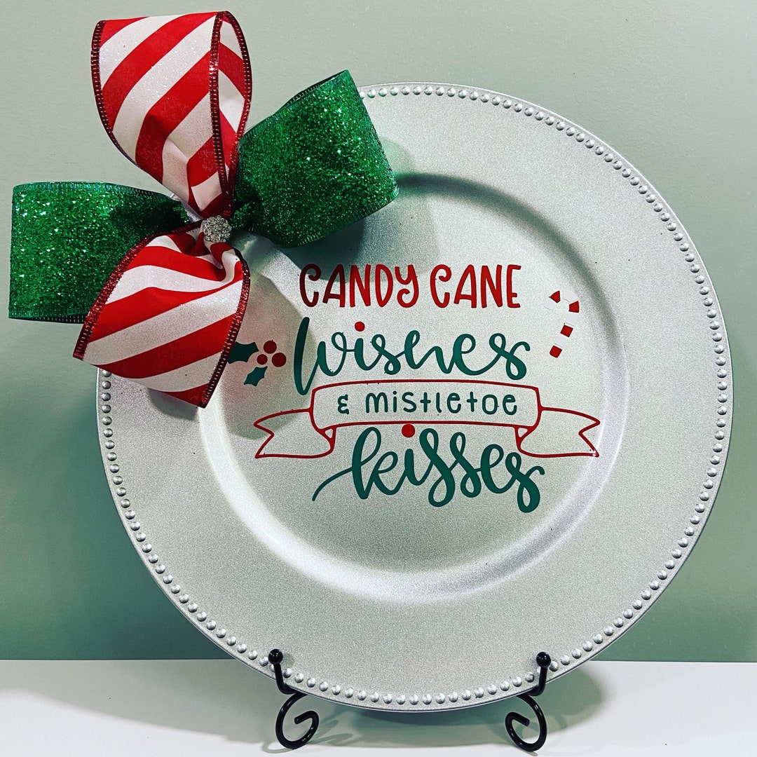 Christmas Plate Decor for Home or Party / Candy Cane Wishes and ...