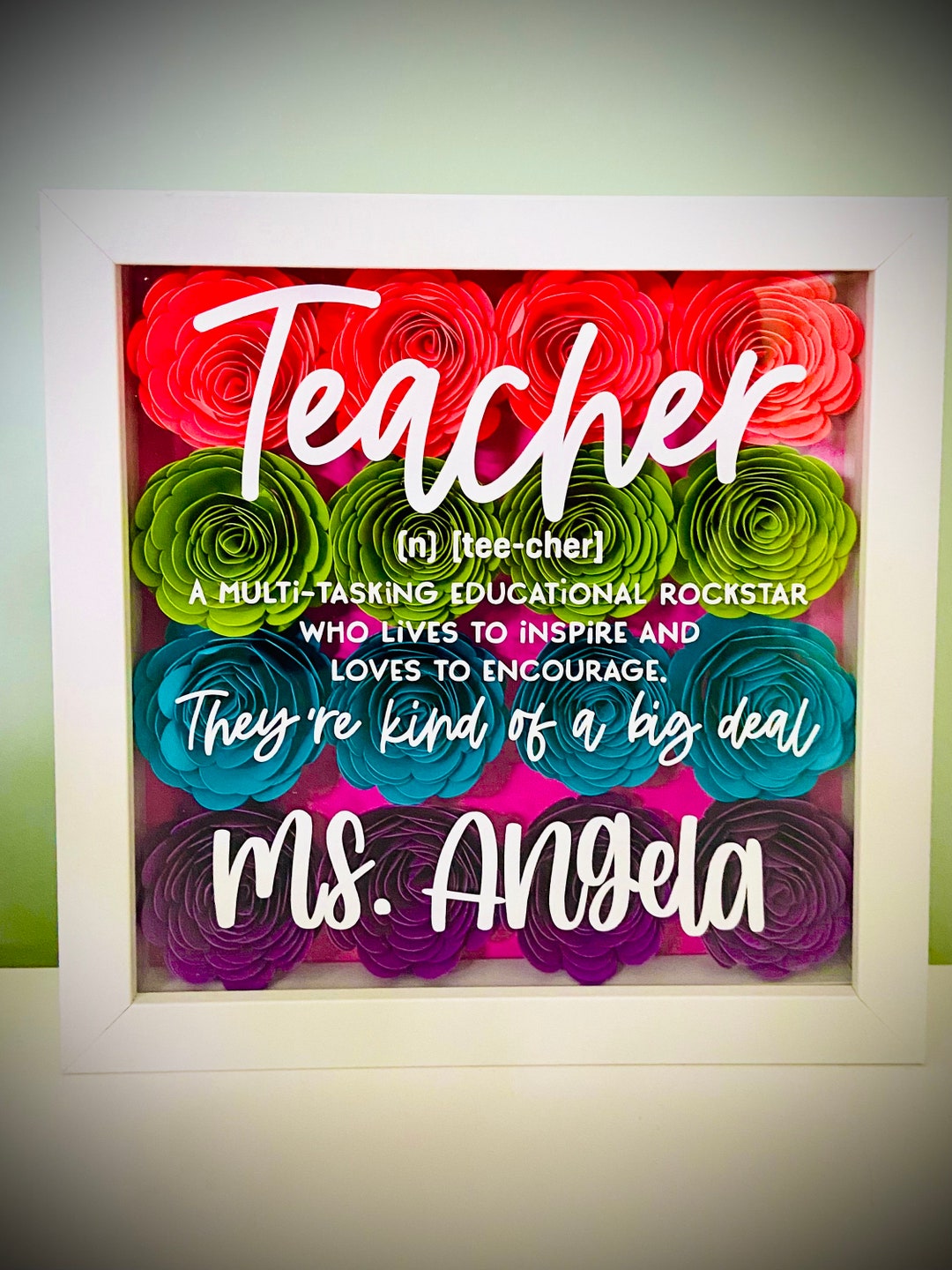 Paper Flower Shadow Box ~ Customize for Any Occasion! College ...