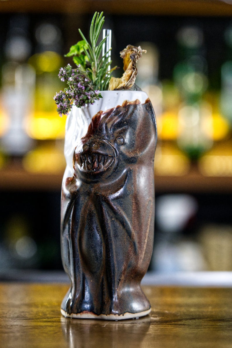 Brown Bat Tiki Mug / Tiki Mug / Unique Handmade Ceramic Mug / - Etsy