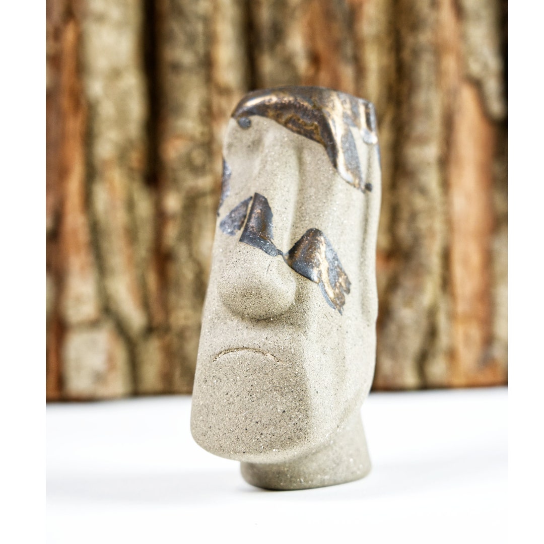 Moai Stone Rustic Gold Tiki Mug / Tiki Mug / Unique Handmade Ceramic ...