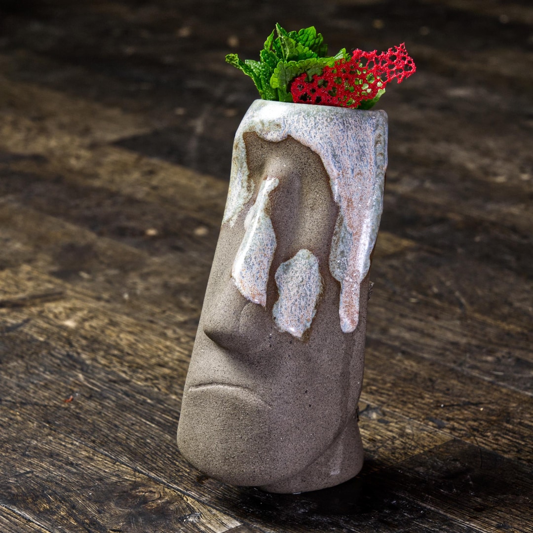 Moai Stone Ice Tiki Mug / Tiki Mug / Unique Handmade Ceramic Mug / Tiki ...