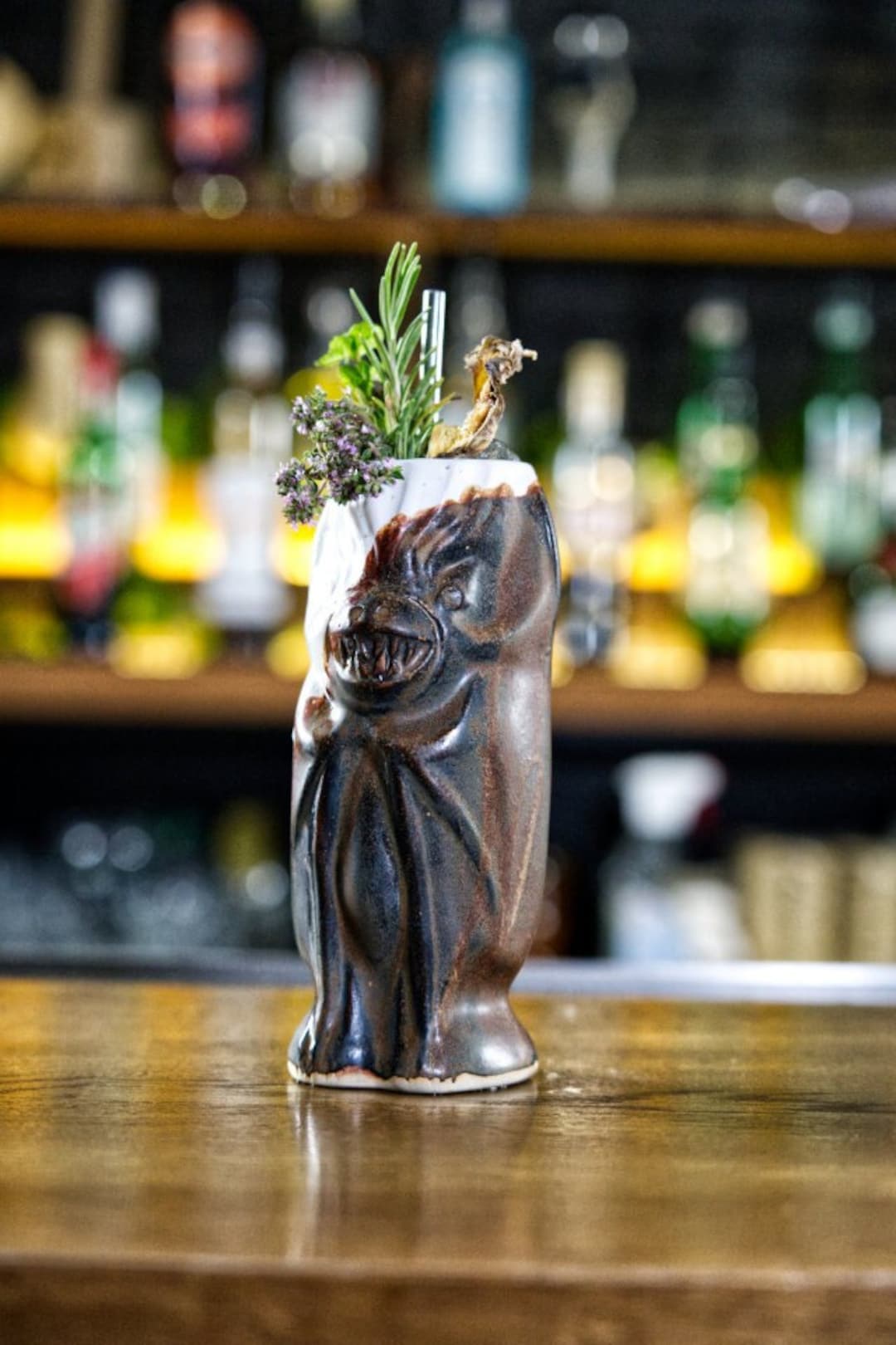 Brown Bat Tiki Mug / Tiki Mug / Unique Handmade Ceramic Mug / Tiki ...