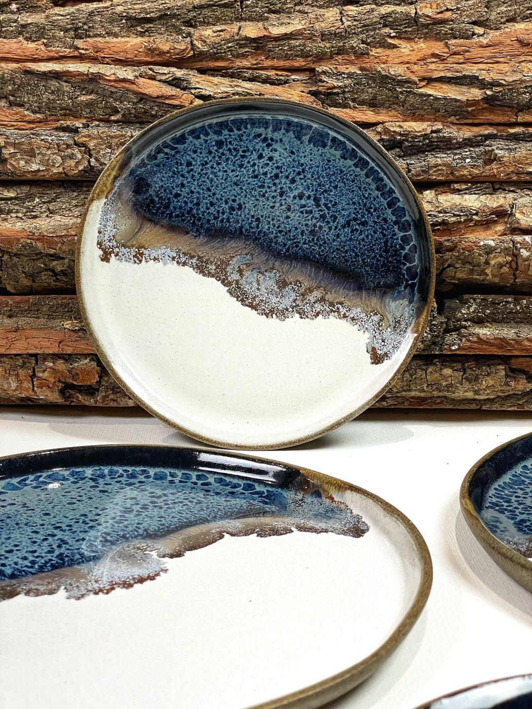 Dark Moana Ceramic Dinner Plate / for Ocean Lovers / the Dishes Look ...