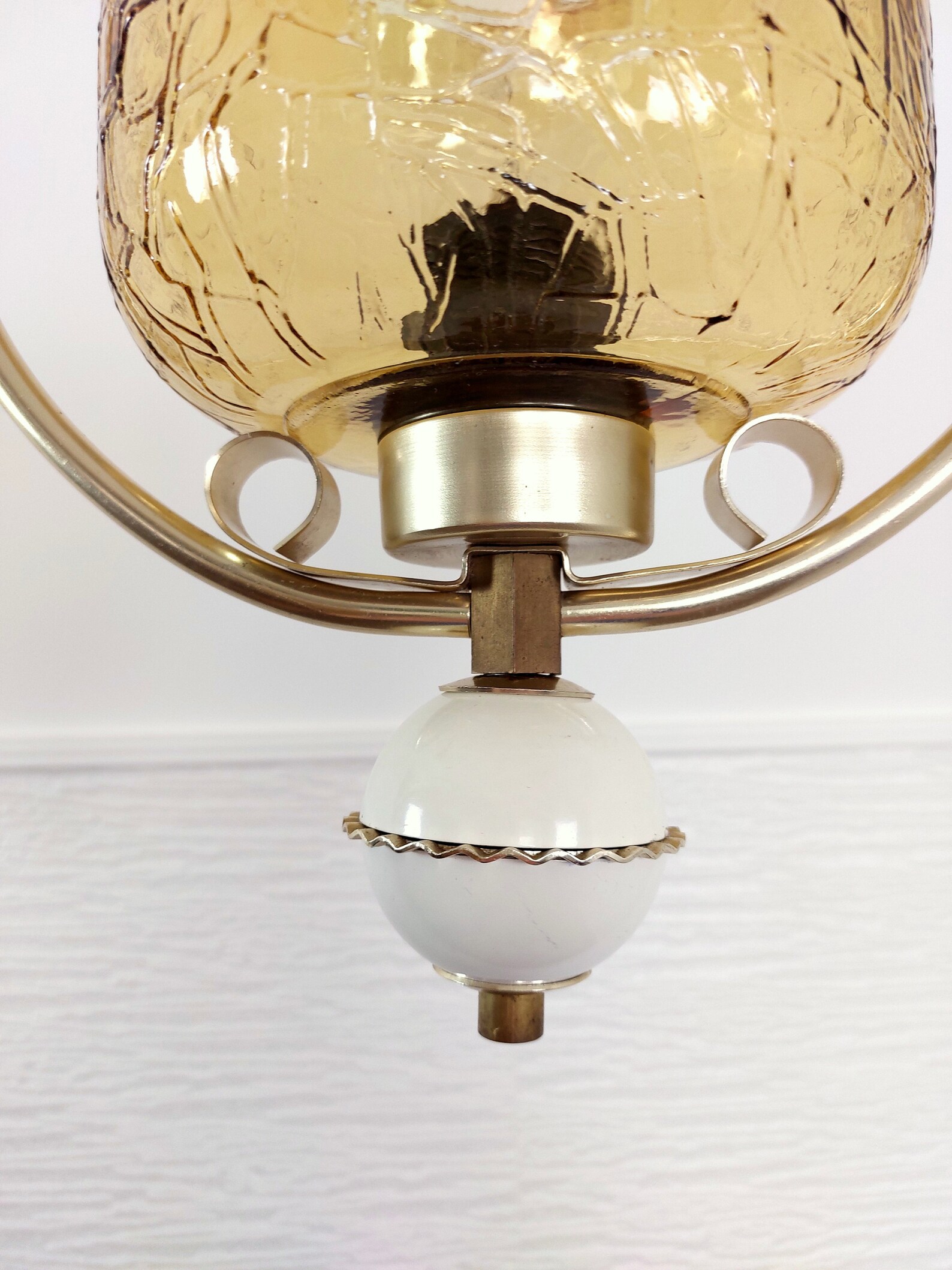 Vintage Pendant Lamp Mid Century Glass Light Amber Glass - Etsy