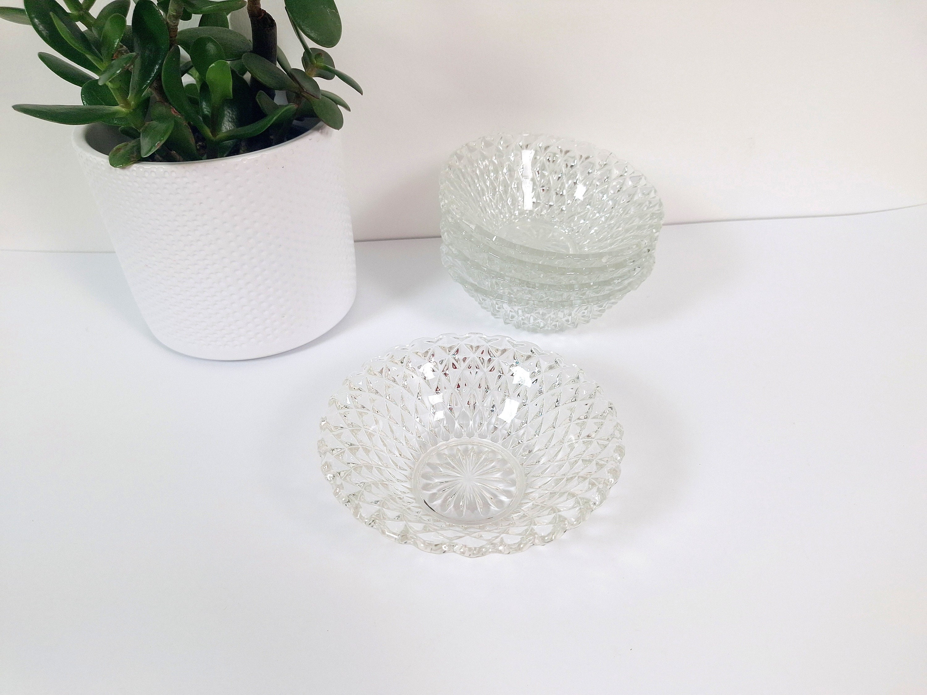Vintage Crystal Bowls Set of 5 / Small Crystal Dessert Bowls / Shiny ...