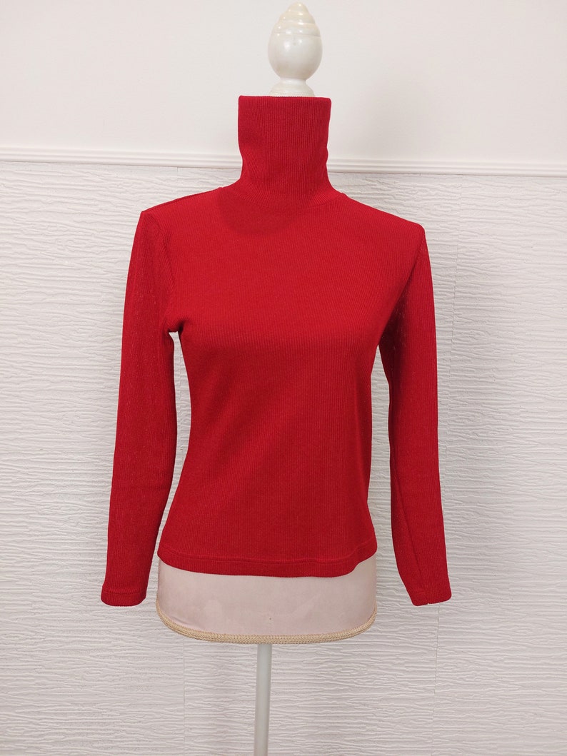 Vintage Red Turtleneck Sweater Etsy