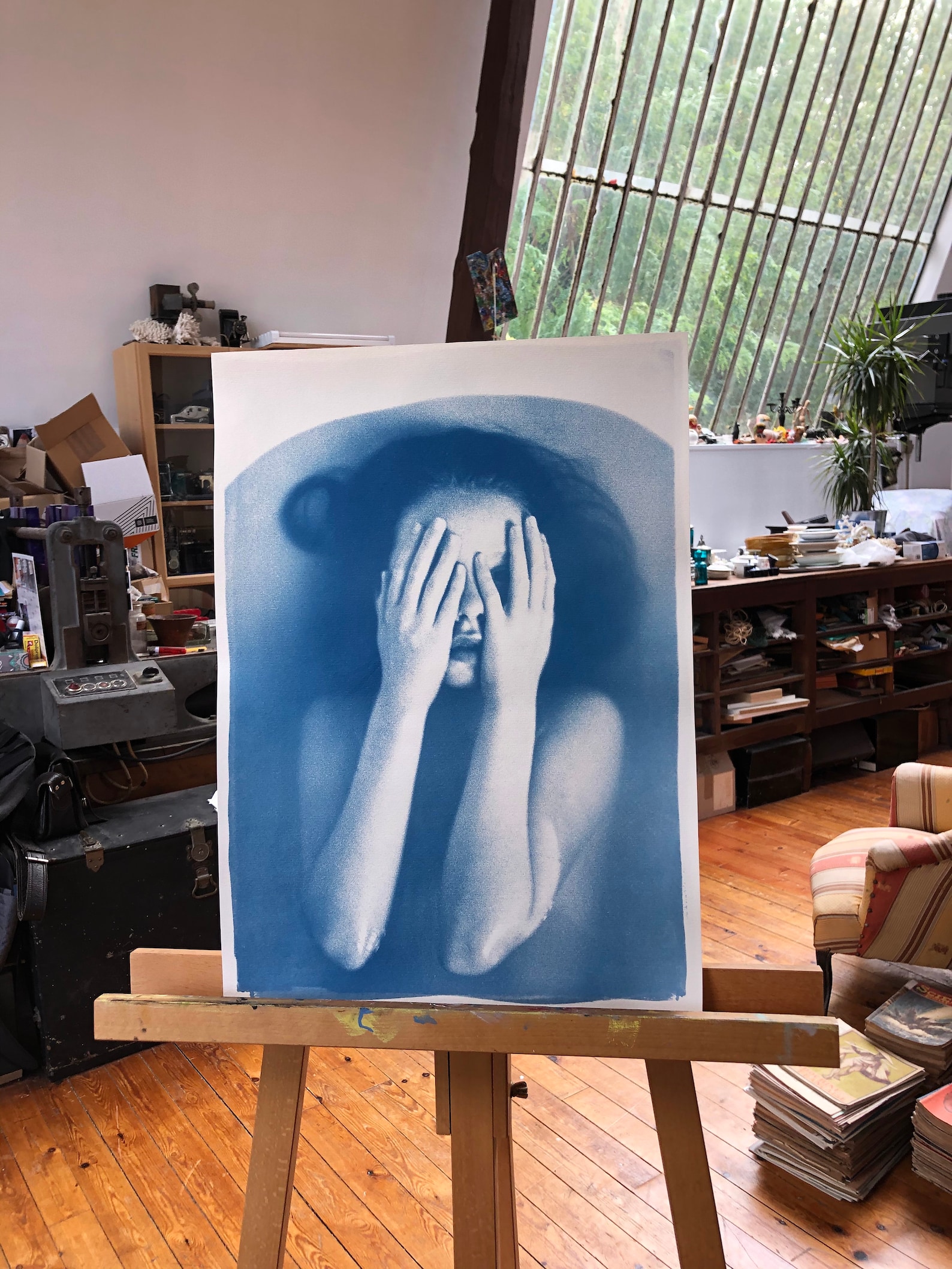 Large Format Cyanotype Portrait of a Young Girl With Hands - Etsy Hong Kong