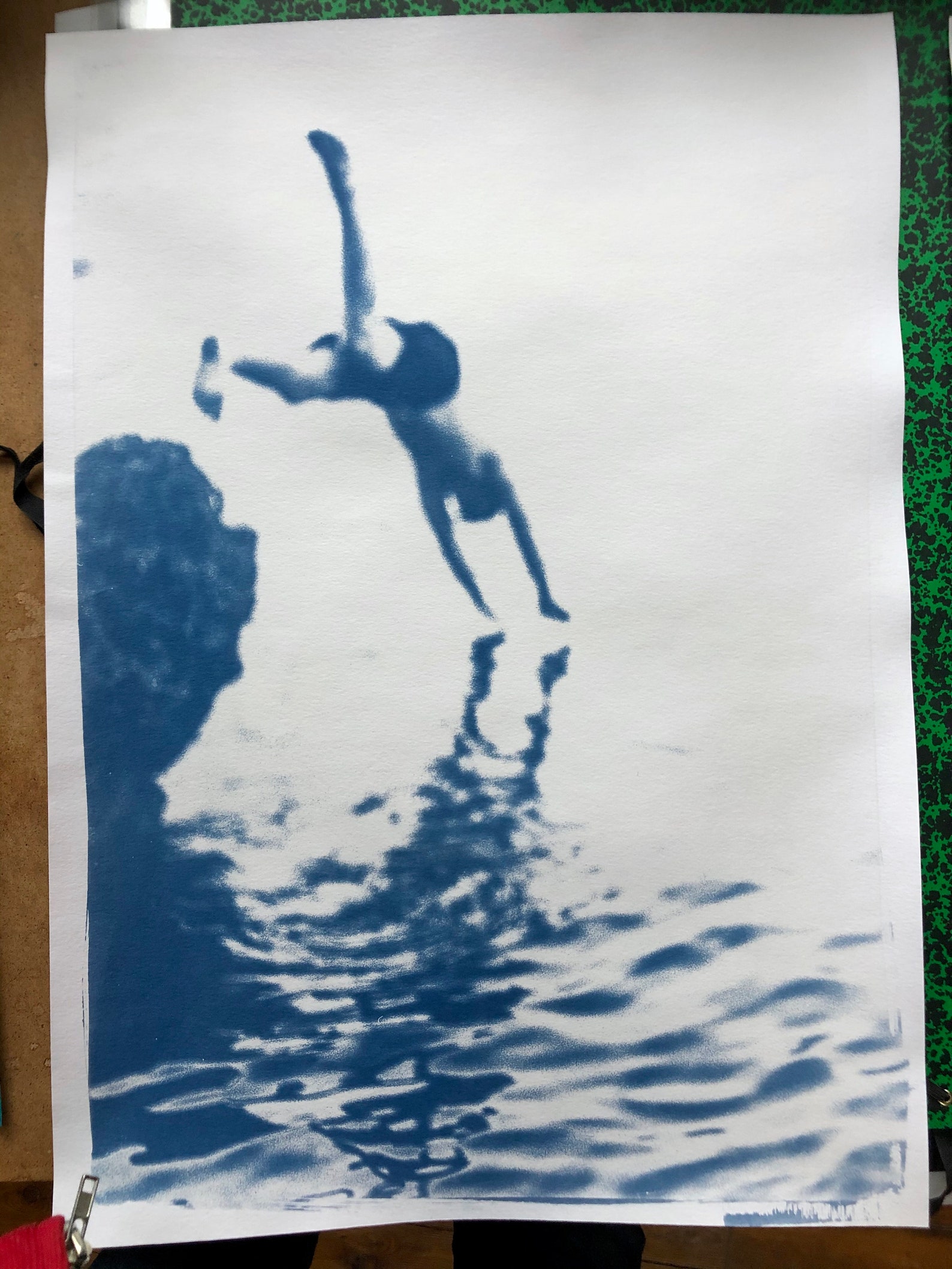 Large Format Cyanotype - the Edge - the Dive - the Plunge - Etsy