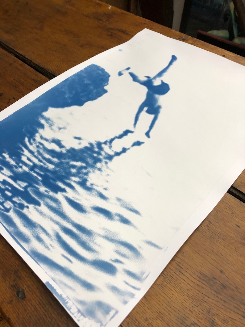 Large Format Cyanotype - the Edge - the Dive - the Plunge - Etsy