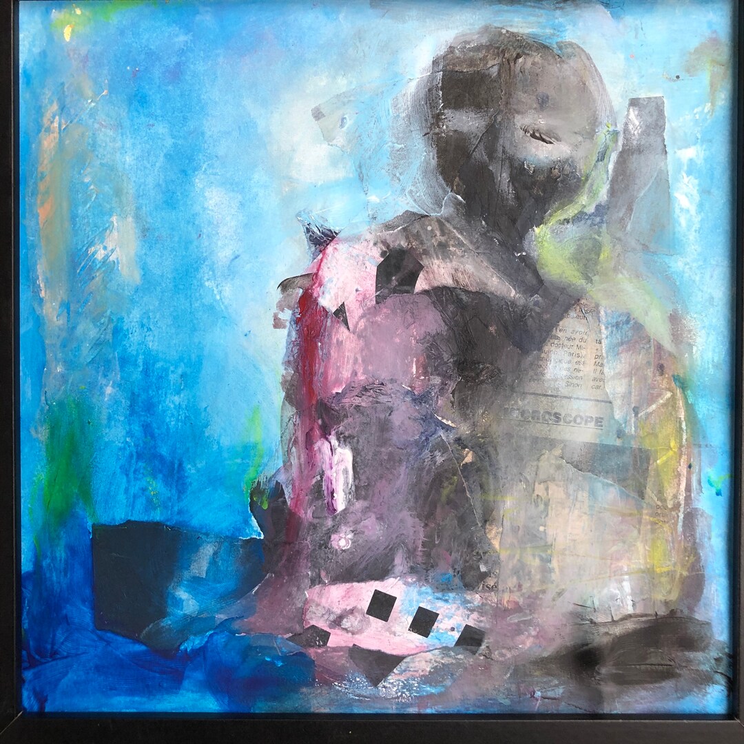 Abstract Acrylic Portrait on Watercolor Paper - Original Contemporary ...