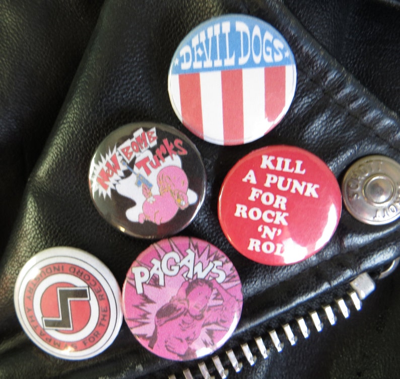 Punk Rock 'n' Roll Badges : Devil Dogs / New Bomb - Etsy