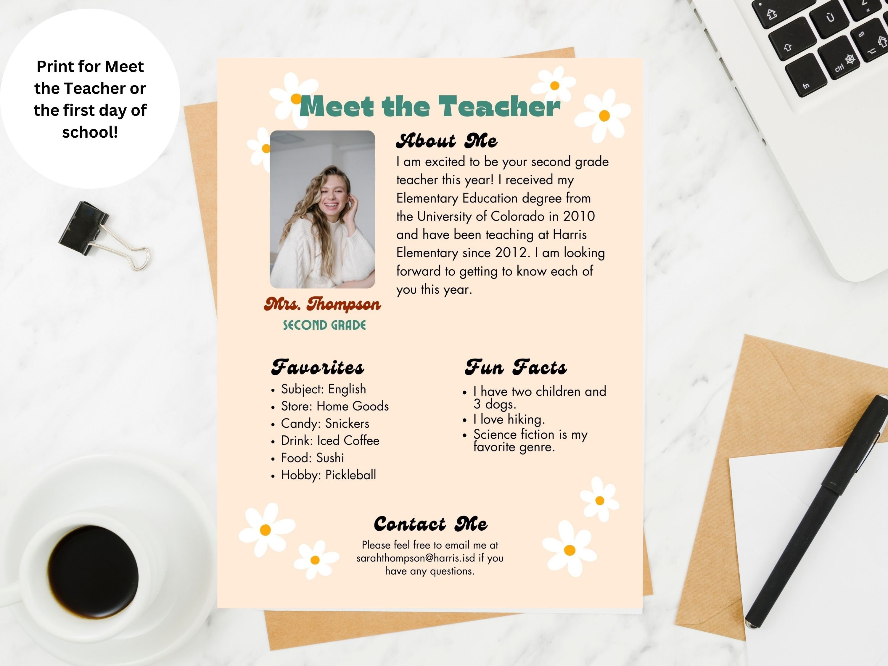 EDITABLE Retro Vintage Groovy Meet the Teacher Back to School - Etsy