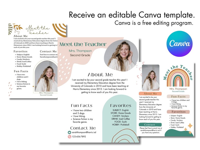 EDITABLE Boho Meet the Teacher, Back to School Printable Flyer, INSTANT ...