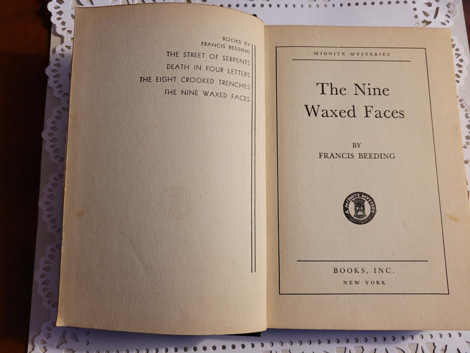 The Nine Waxed Faces by Francis Beeding - Etsy