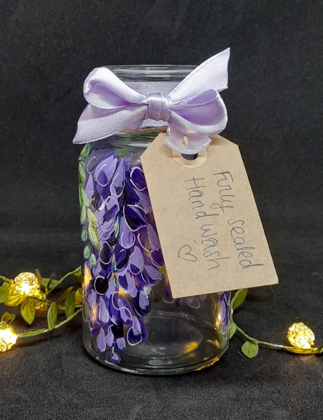 Hand Painted Vase Small Glass Jar Handmade Flower Vase - Etsy