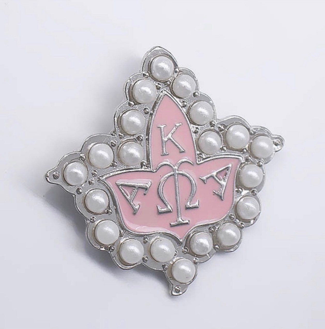 Pin Brooch For Alpha Kappa Alpha Pearl And Pink | Etsy