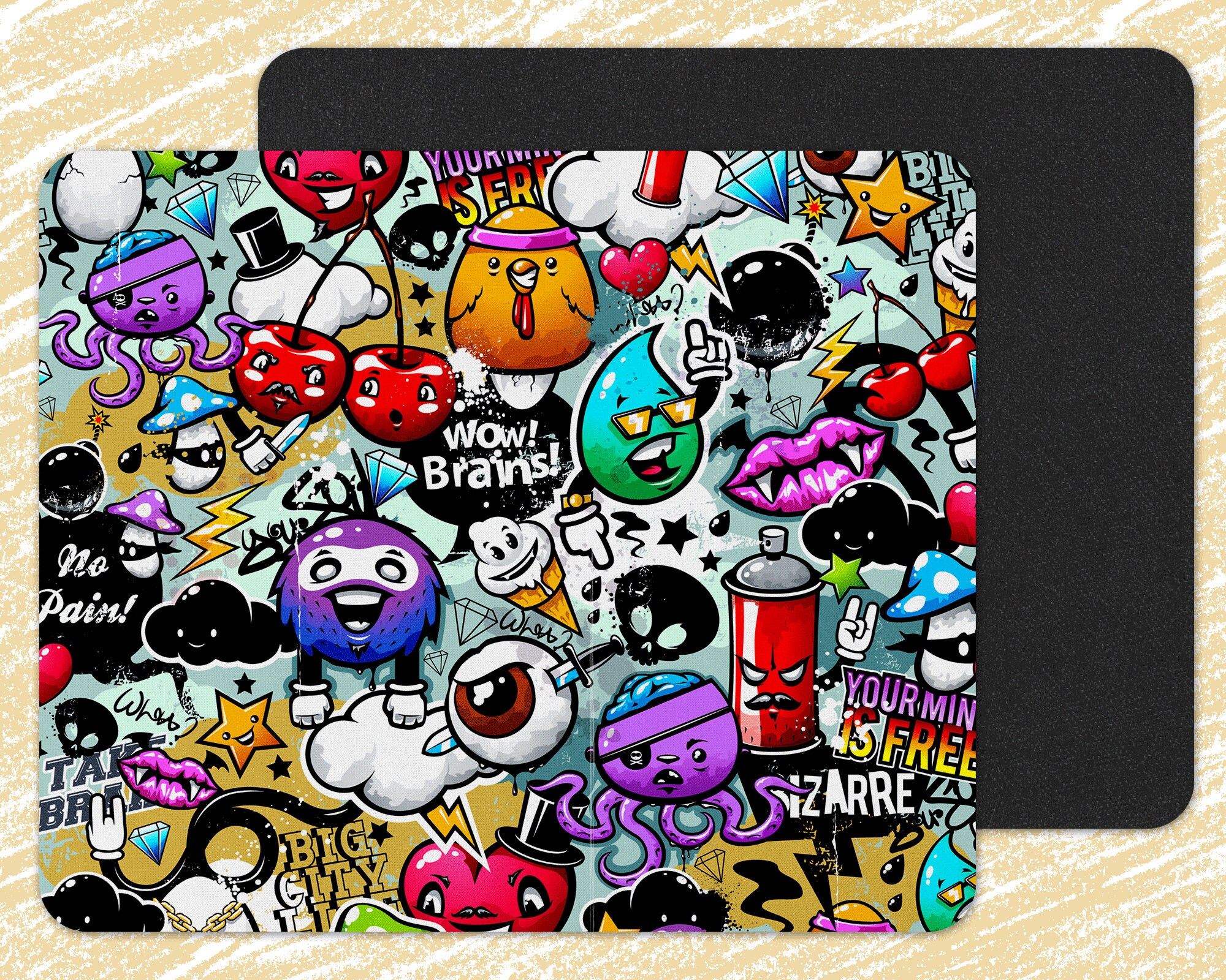 Graffiti Mousepad - Modern Graffiti Art Mousepad - Etsy