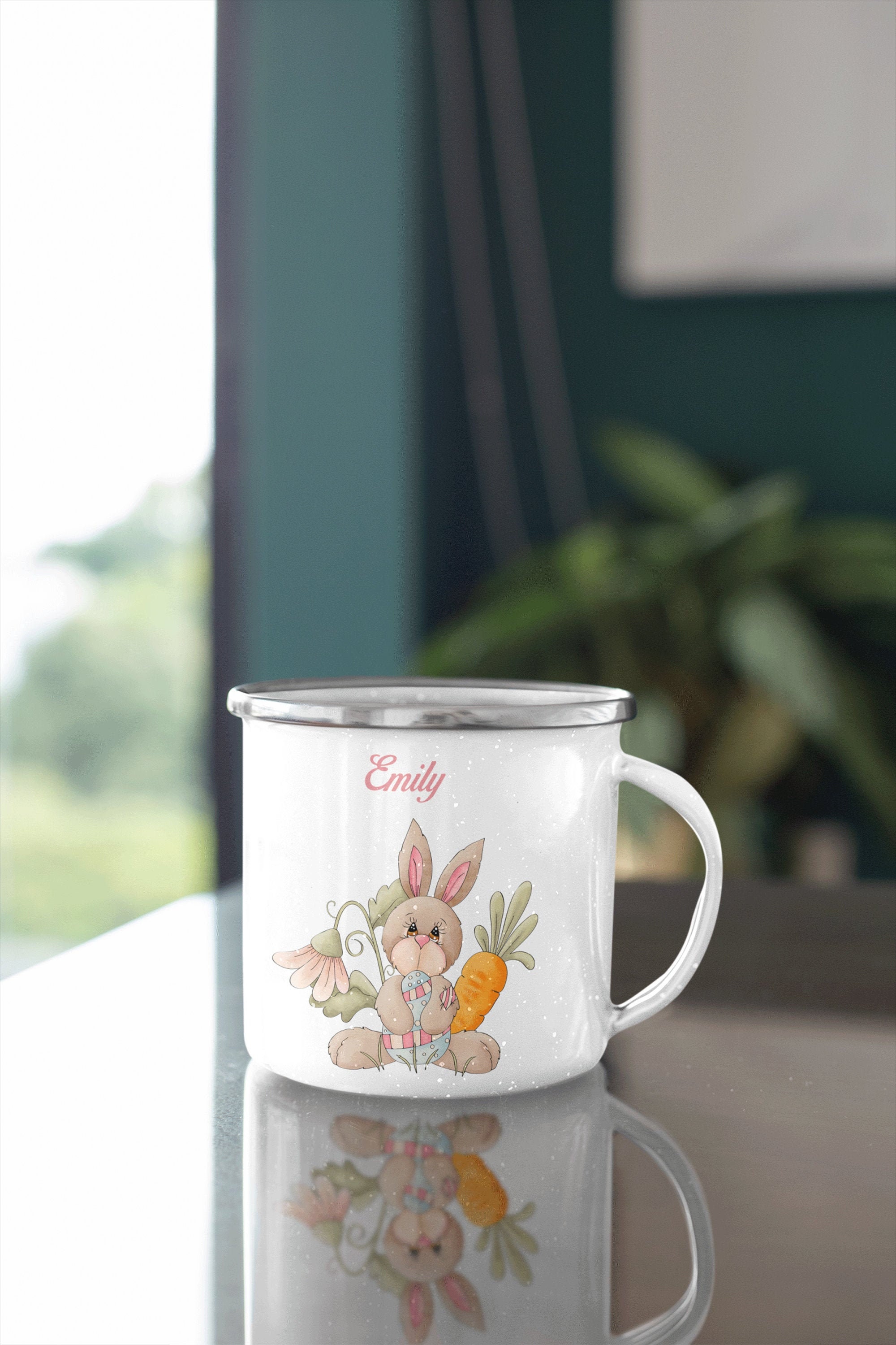 Easter Bunny Enamel Camp Cup - Bunny Cup- Personalized Easter Bunny ...