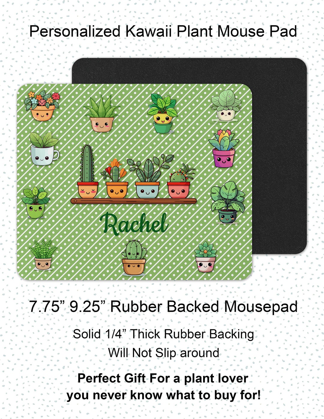 Personalized Adorable Mousepad for Plant Lovers - Gardeners - Etsy