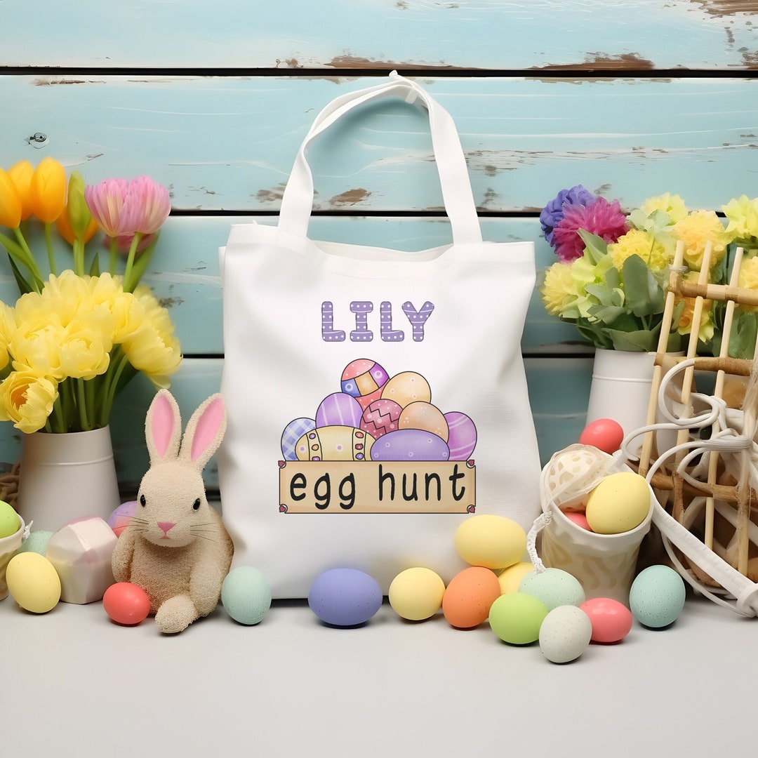 Personalized Easter Tote Bag - Tote Bag - Eastertote - Egg Hunt -gift Bag - Etsy