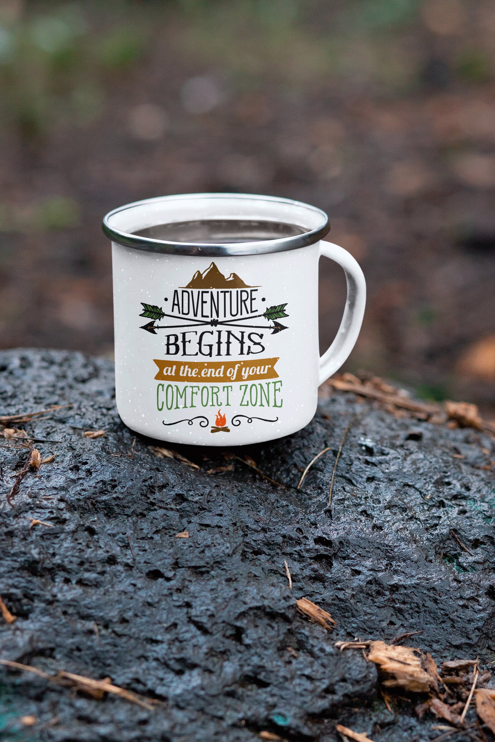 Camping - Hiking - Adventure Enamel Cup - Enamel Mug -12 Oz Enamel Cup ...