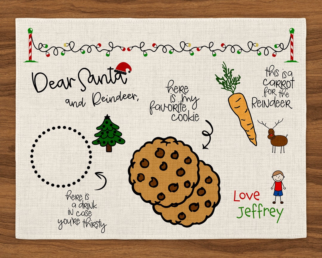 Personalized Cookies for Santa Placemat 2 - Holiday Placemat ...