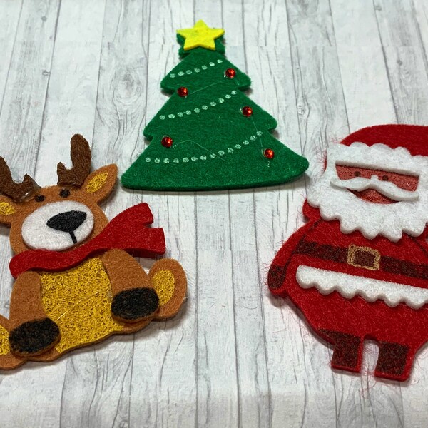 Felt Santa Stickers - Etsy