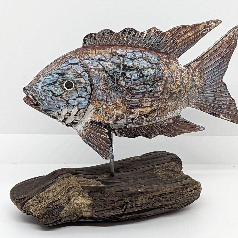 Painted Wooden Fish - Etsy