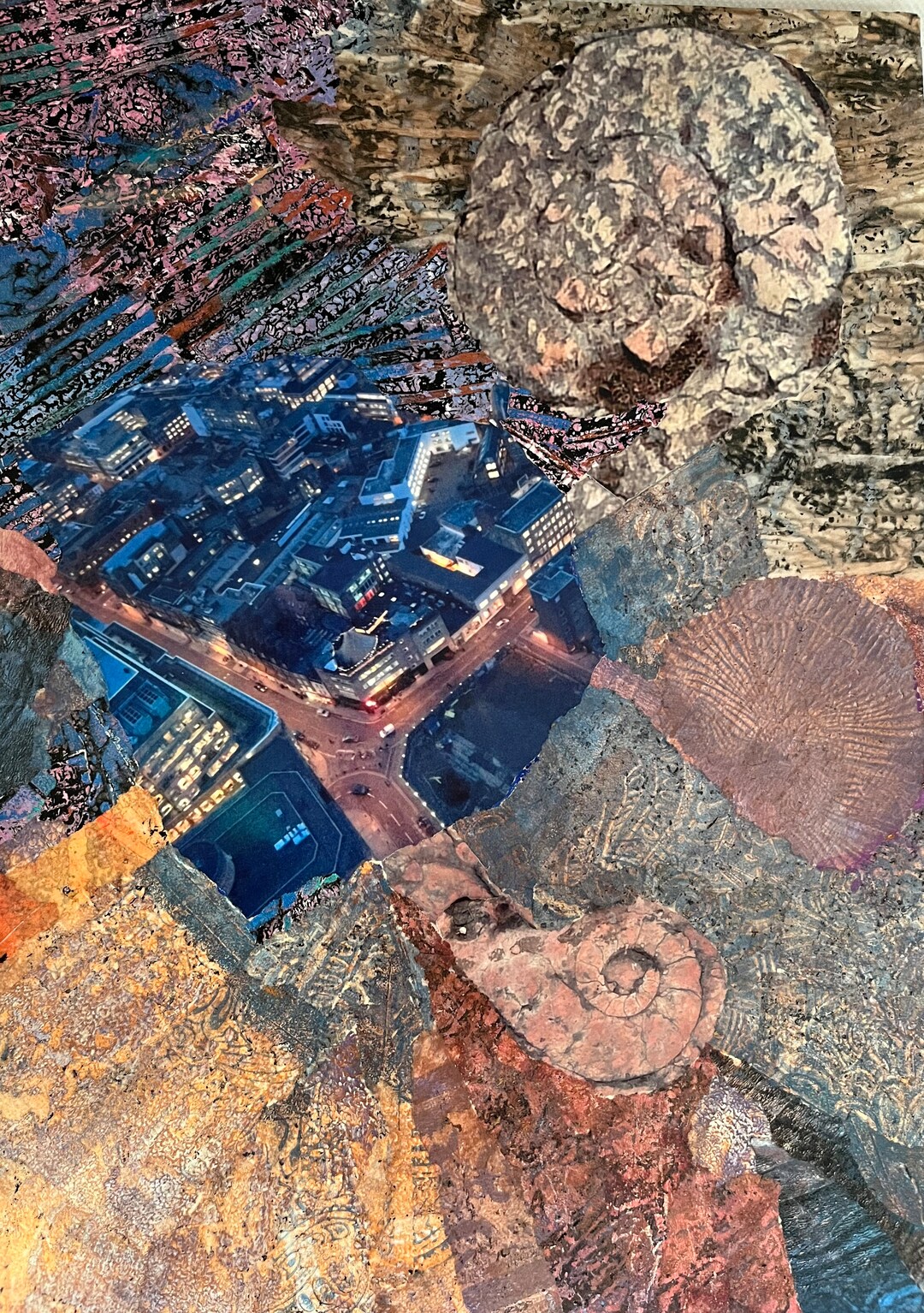 Mixed Media Art Abstract Handmade Paper and Photo Collages - the City's ...