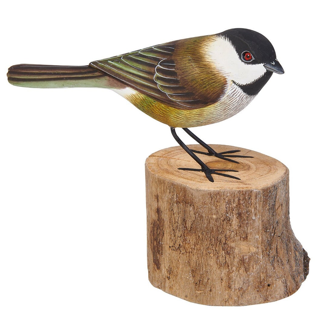 Chickadee - Painted Wooden Carving - Etsy