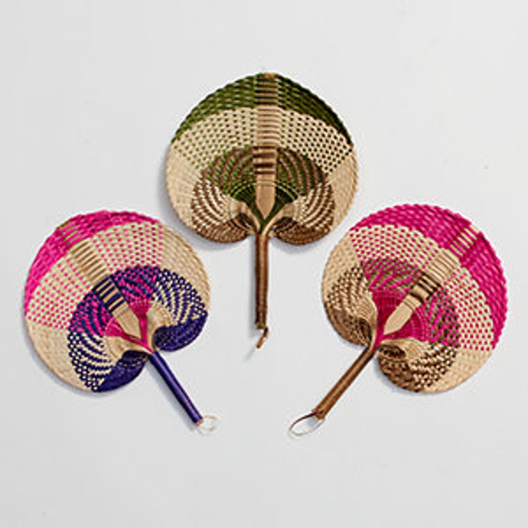 Straw Fan - Etsy UK
