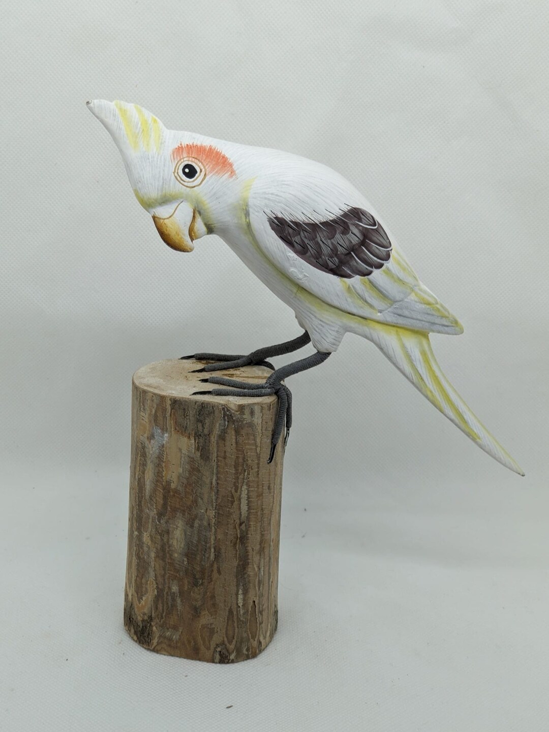 Cockatiel (parrot) - Painted Wooden Carving - Etsy