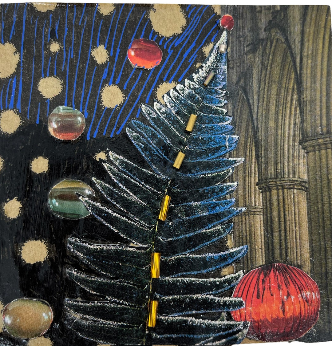 Mixed Media Art Abstract Handmade Paper and Textile Collages - Winter ...