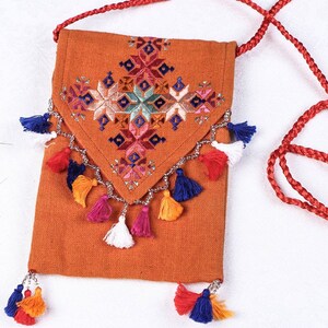 Soof Stitch Embroidery Pure Handloom Cotton Sling Mobile Pouch ...