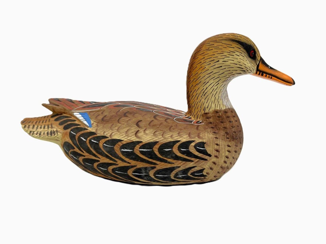 Mallard - Painted Wooden Carving - Etsy