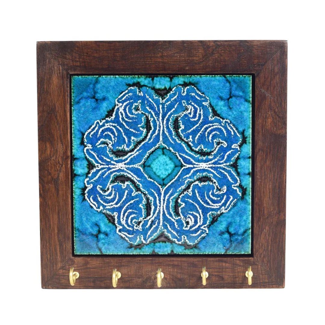 Handcrafted Hanger for Keys, Towels Etc.: Blue Daisy - Etsy