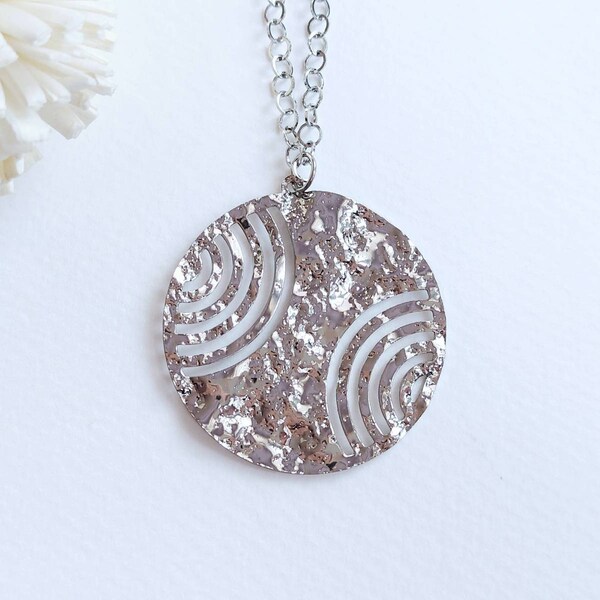 Large Silver Pendant - Etsy