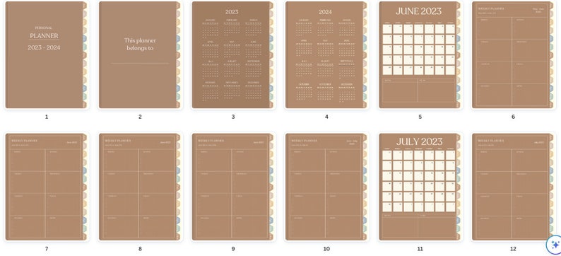 Simple Digital Planner 2023-2024 - Etsy