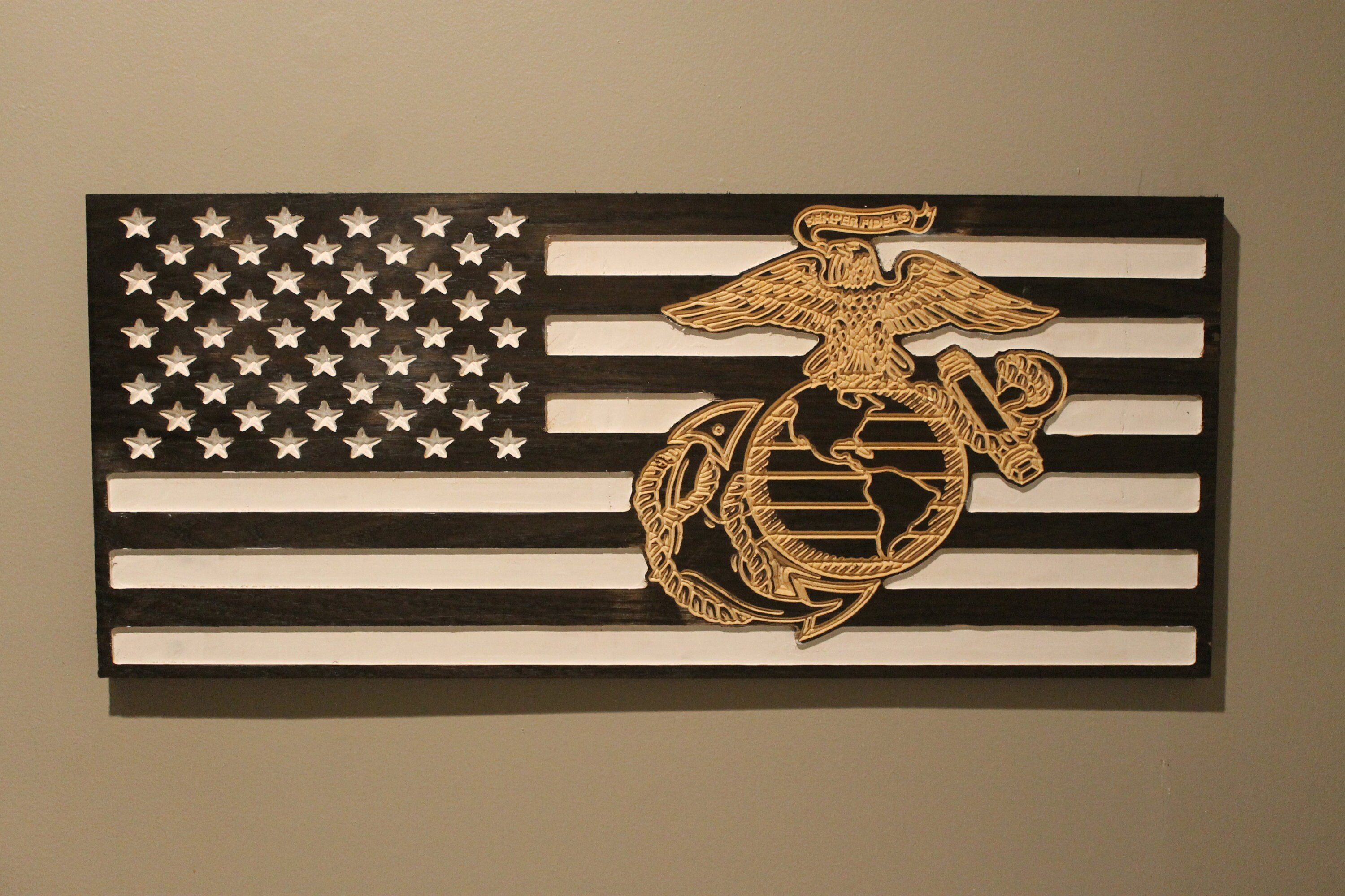 USMC Logo Flag 30x14 - Etsy