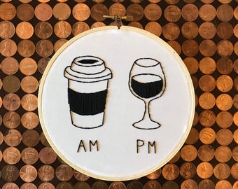 Am Pm Coffee Wine Sign - Etsy