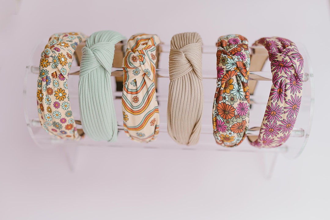 Retro Knotted Headband, Girl Hard Sided Headband, Hair Accessory for ...